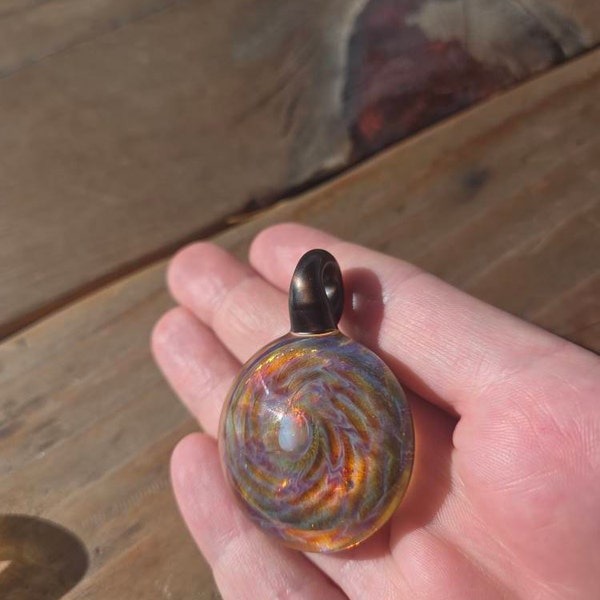 1.26 Inch Handcrafted Borosilicate Glass Marble With Silver Fume ...