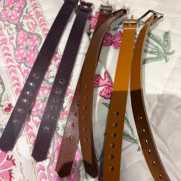 Oak Buffalo Leather Handmade Plain Belt 3.5-4mm Thick With a Choice of ...
