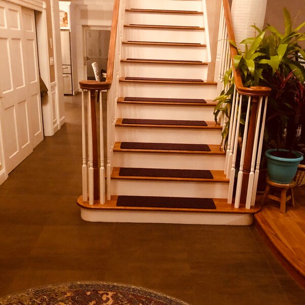 Essential Carpet Stair Treads - Style Herringbone - Color Beige Gray ...