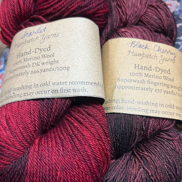 Scarlet: Hand-dyed, Merino Wool Nylon Superwash Fingering Sock Yarn ...