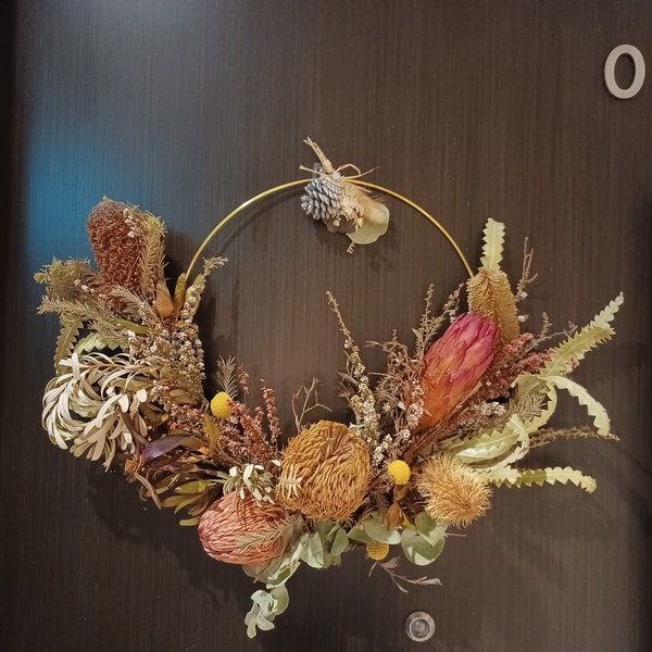 Dried Australian Native Floral Wreath Year Round Door Wreaths Rustic ...