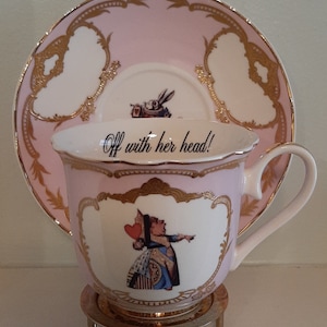 Pink Rose Floral Rude Teacup and Saucer Set With Gold Spoon 8 | Etsy