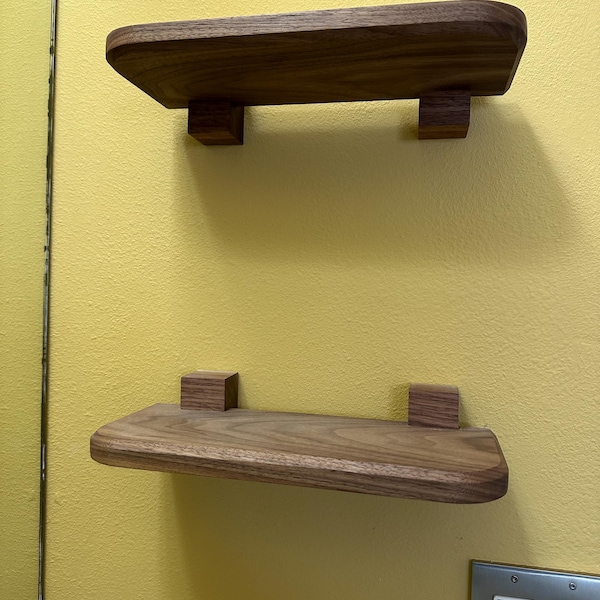 Handmade Floating Shelf / Rounded Edge Wooden Shelf / Hardwood Home ...