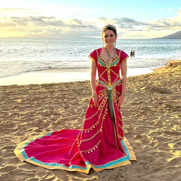 Handmade - Cosplay Live Action Jasmine Red Costume, Jasmine Red Outfit ...