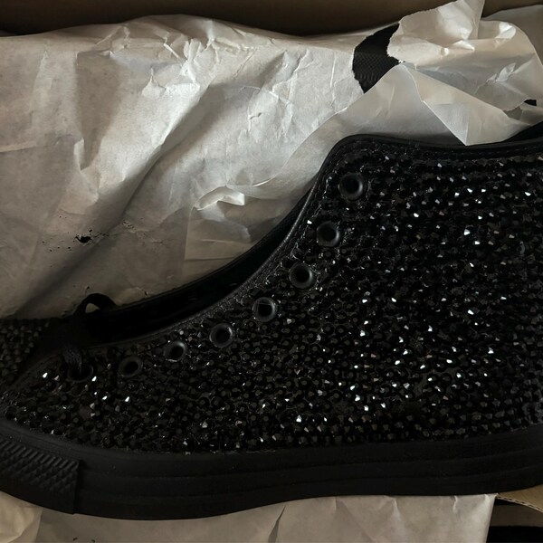 Custom Bling Converse Rhinestone High Tops, Prom, Formal, Birthday Idea ...