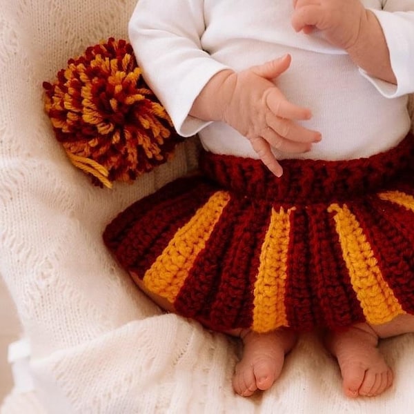 CROCHET PATTERN Baby Cheerleader Outfit, Team Spirit, Baby Diaper Cover ...