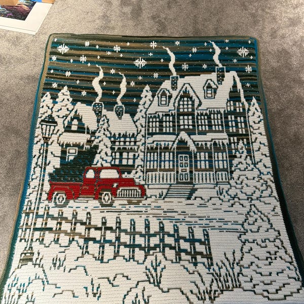 Festive Fireplace Overlay Mosaic Crochet Pattern - Etsy