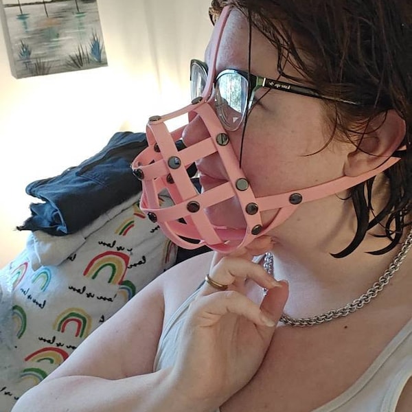 Matte Black Spiked Classic Hardware Human Face Muzzle - Etsy