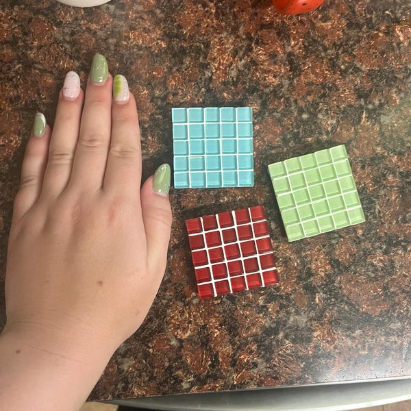 Handmade Square Glass Tile Coaster Set: Colorful Drink Coasters - Etsy