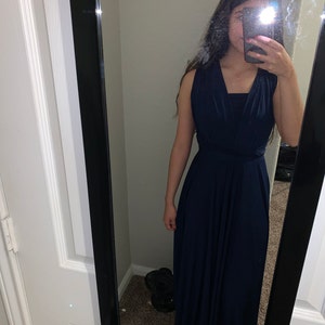 Bridesmaid Dress, Navy Infinity Dress Convertible Dress, Navy Blue Maxi ...