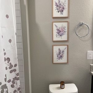 Burgundy Flower Wall Art Prints Set of 3 Watercolor Burgundy Prints ...