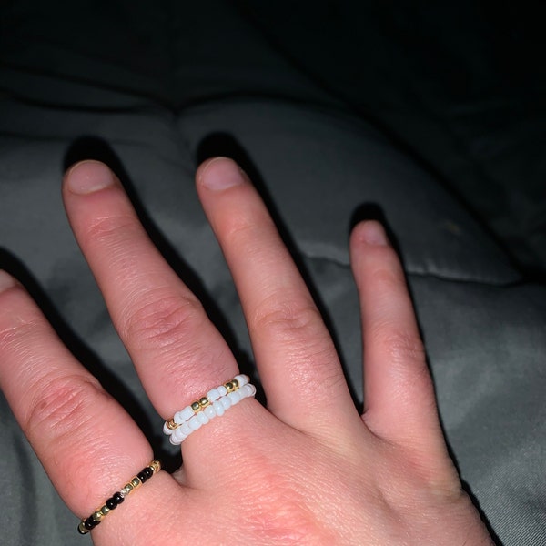 Custom Bead Ring, Single Seed Bead Ring, Seed Bead Ring, Dainty Ring ...