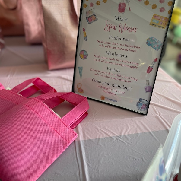 Editable Spa Menu, Spa Party Decorations, Spa Birthday, Makeup Party ...