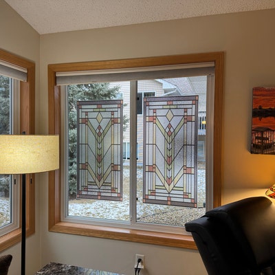 Custom Size Stained Glass Window Film Frosted Privacy Static Cling ...