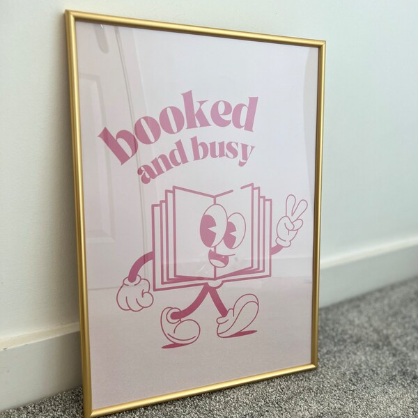 Booked and Busy, Retro Quote, Digital Prints Art, Downloadable Art ...