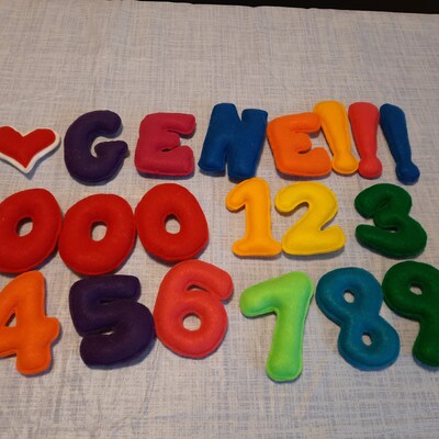 Individual Stuffed Felt Letters and Numbers PLEASE SPECIFY COLOR to ...