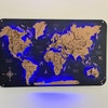 LED Wooden World Map: Cork Push Pin Travel Wall Decor - Etsy Canada