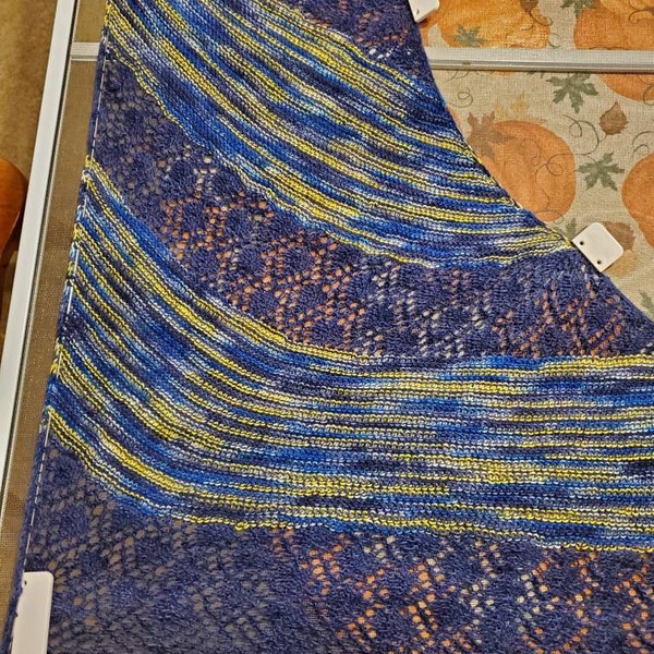 Hand Dyed Yarn, Superwash Merino Wool, Blue, Navy, Yellow Variegated ...