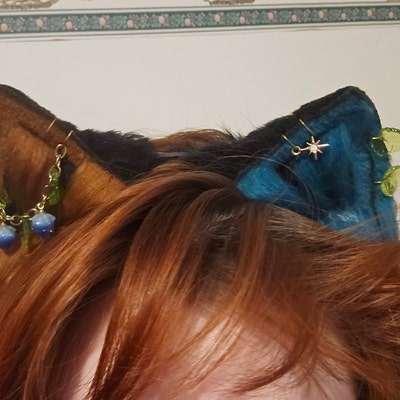 MTO Gray Siren Ears Gray and Black Water Creature Ears Fantasy Ears ...