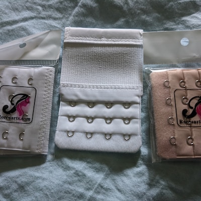 Set of 4 Narrow Bra Extenders 3 Hooks With Elastic Band Half Inch ...