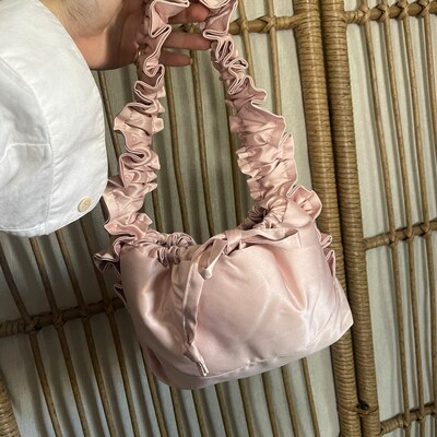 Satin Small and Big Bag With Knots Scrunchie Handbag - Etsy