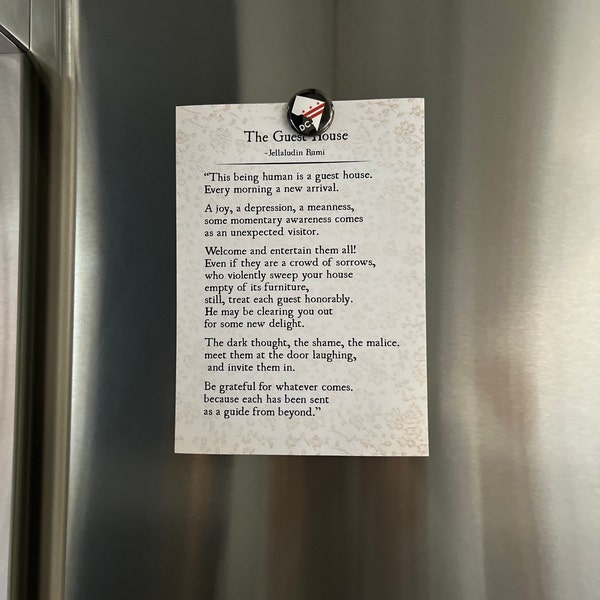 The Guest House Poem, Rumi Poem Art Print, Rumi Poetry Wall Art ...