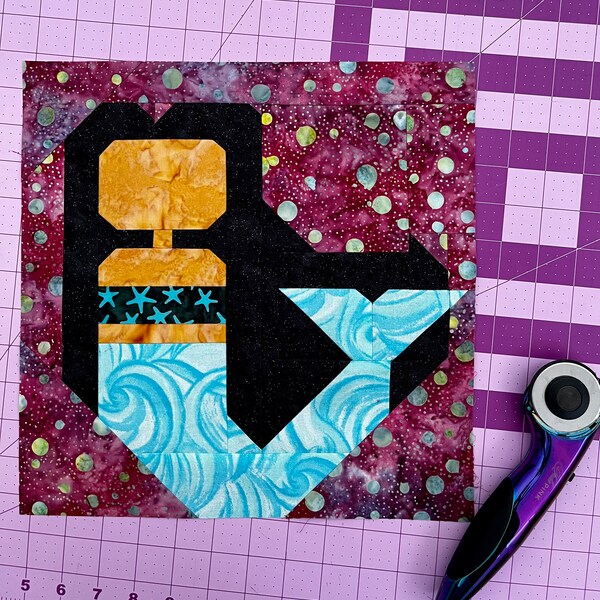 Mermaid Quilt Block PDF Instant Download Quilt Pattern 6 Inch and 12 ...