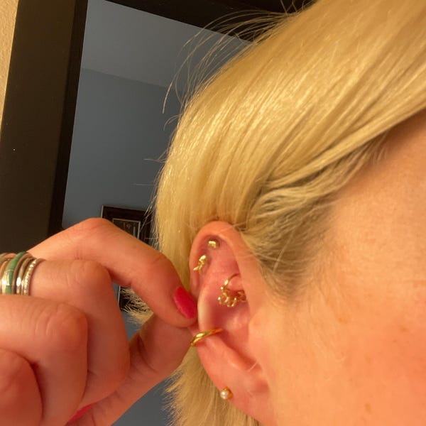 14k Solid Gold Button Piercing, Solid Gold Piercing, 14k Yellow Gold ...