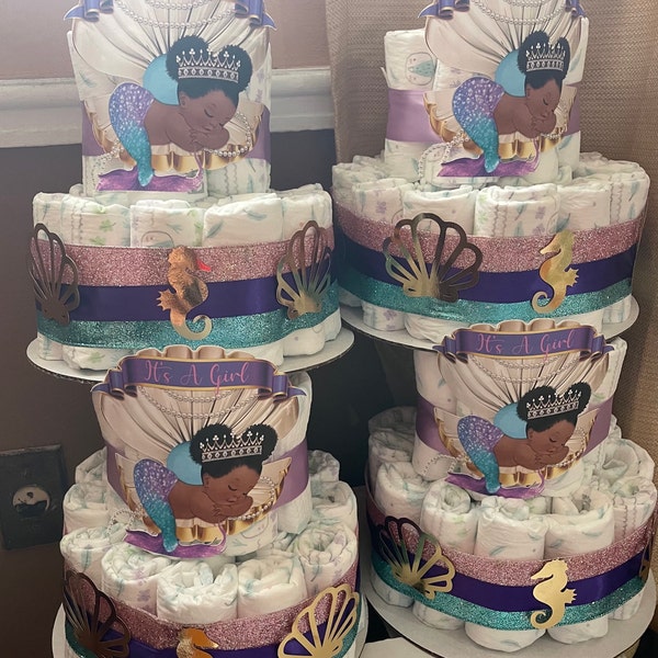 Mermaid Princess Sleeping in Clam Shell Purple Teal Lavender & Gold ...