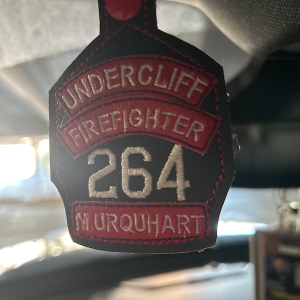 Firefighter Helmet Shield Keychain, Personalized Fireman, Fire Wife Bag ...