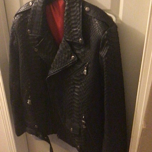 Python Leather Pants Snakeskin Pants Black Leather Pants | Etsy