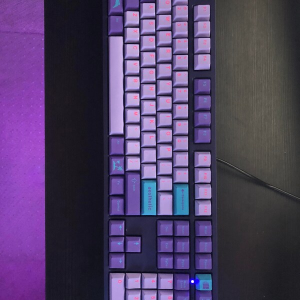 Vaporwave 129 Piece Keycap Set for MX Switch Mechanical Keyboard PBT ...