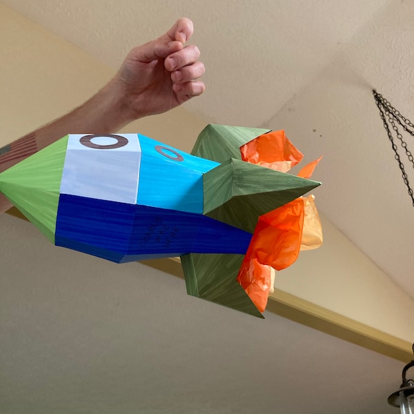 DIY Papercraft Rocket,rocket Lamp,paper Rocket,rocket Gifts,rocket Toy ...