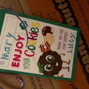 New Updated Design Girl Scout Thank You Cookie Card Tag PDF JPG Instant ...