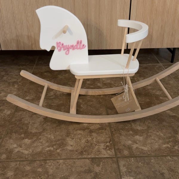 Personalised Wooden Rocking Horse Toy - Toddler Rocking Horse With a ...
