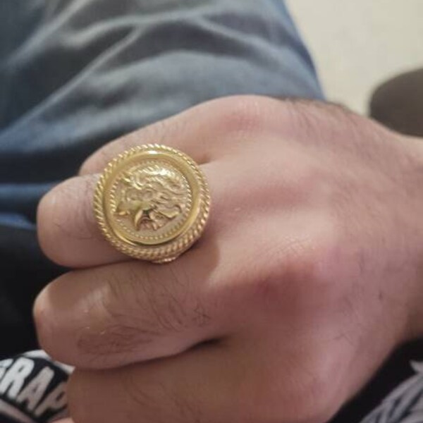 Barong God of Good Mens Ring in Silver, Balinese Mythology Gothic Ring ...