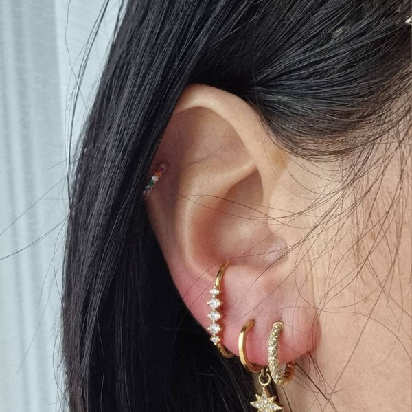 Dainty & Minimalist 4 Prongs CZ Ear Lobe Cuff Earrings - Etsy