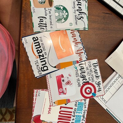 Printable Teacher Christmas Gift Card Holders - Etsy