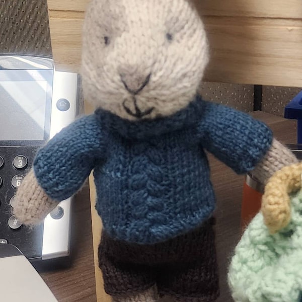 Knitting Pattern for a Bunny Rabbit With a Piebald Patch, Shorts and a ...