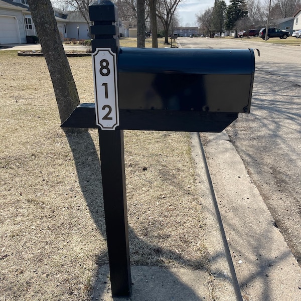 Mailbox With White Vinyl Post, Decorative Base, and Federation Style ...