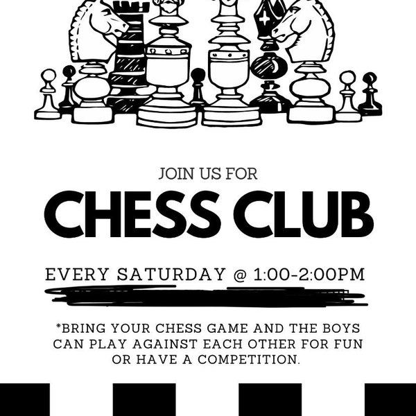 Chess Birthday Invitation for Chess Players Editable Chess Invite ...