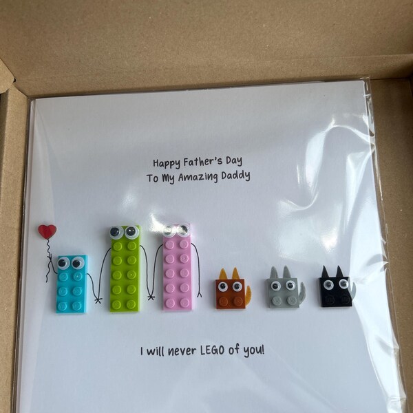 Fathers Day Card - Lego Brick Person People Card - Handmade ...
