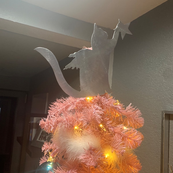 Kitty Cat Angel With Star, Cat Christmas Tree Topper, Pet Memorial ...