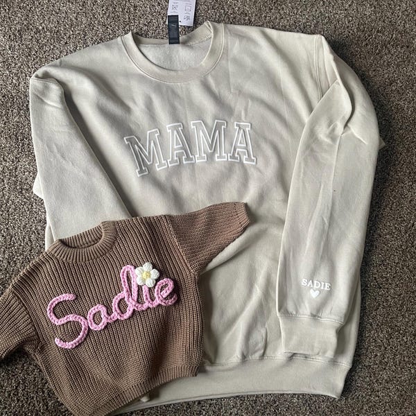 Custom Team Name Sweatshirt With Sleeve Print, School Mascot Sweatshirt ...