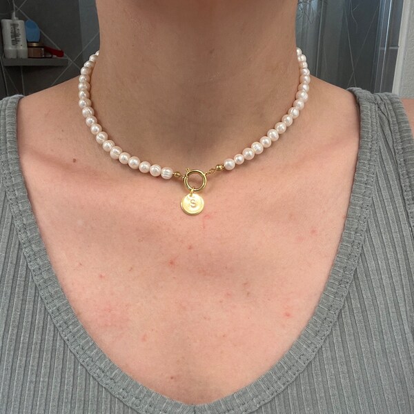 Dainty Cute Flower Necklace Daisy Flower Necklace Beaded Pearl Necklace ...