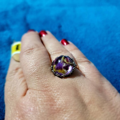 Large Stone Sterling Silver Ring, Flower Petal Rings, Sympathy Rings ...