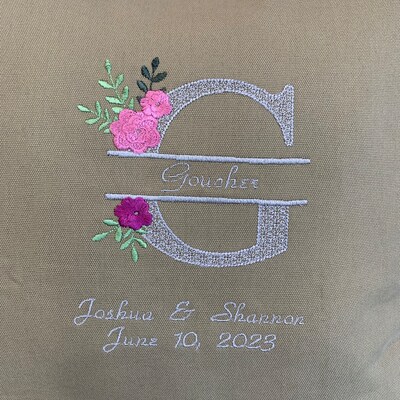 Letter I Split Flower Beautiful Monogram Machine Embroidery - Etsy