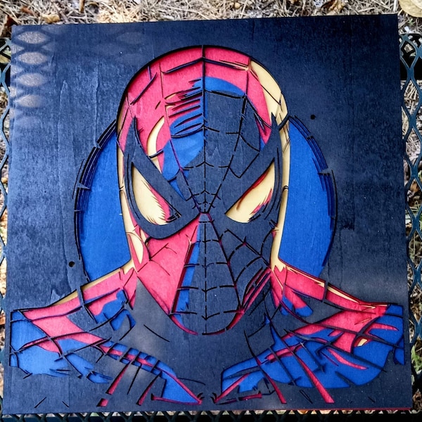 Spider Superhero 3D Shadow Box SVG: Layered Comic Files - Etsy