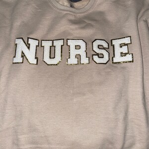 CUSTOM Chenille Patch Sweatshirt Varsity Letters Chenille - Etsy