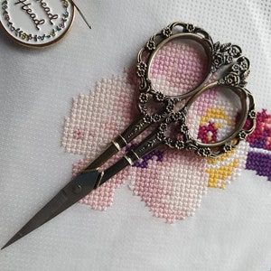 Victorian Floral Embroidery Scissors Antique Style Vintage Sewing and ...